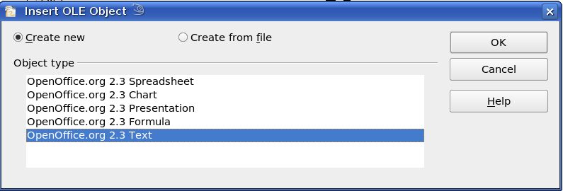 Writer OLE Object - Apache OpenOffice Wiki