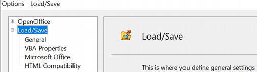 Choosing Options for Loading and Saving Documents - Apache OpenOffice Wiki