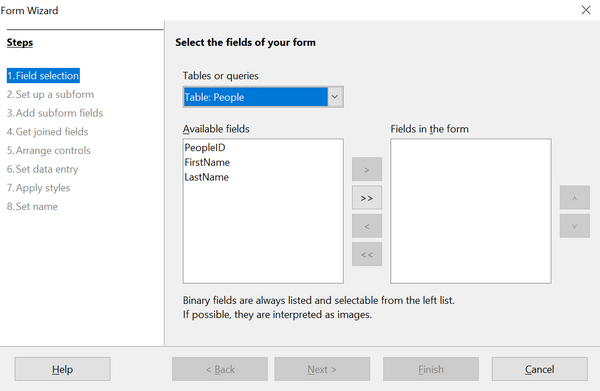 Using The Wizard To Create A Simple Form Apache Openoffice Wiki