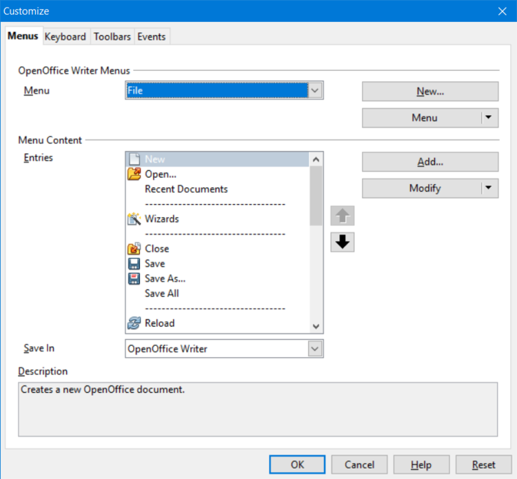 Customizing the User Interface - Apache OpenOffice Wiki